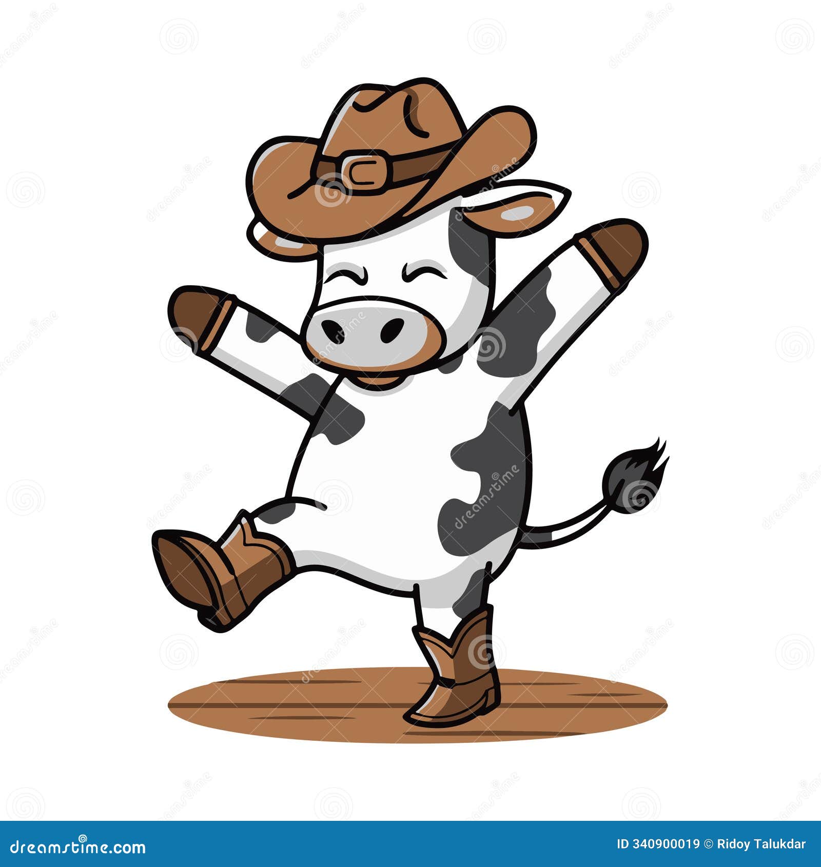 Happy Dancing Cow Clip Art Illustration in Vector Stock Vector ...