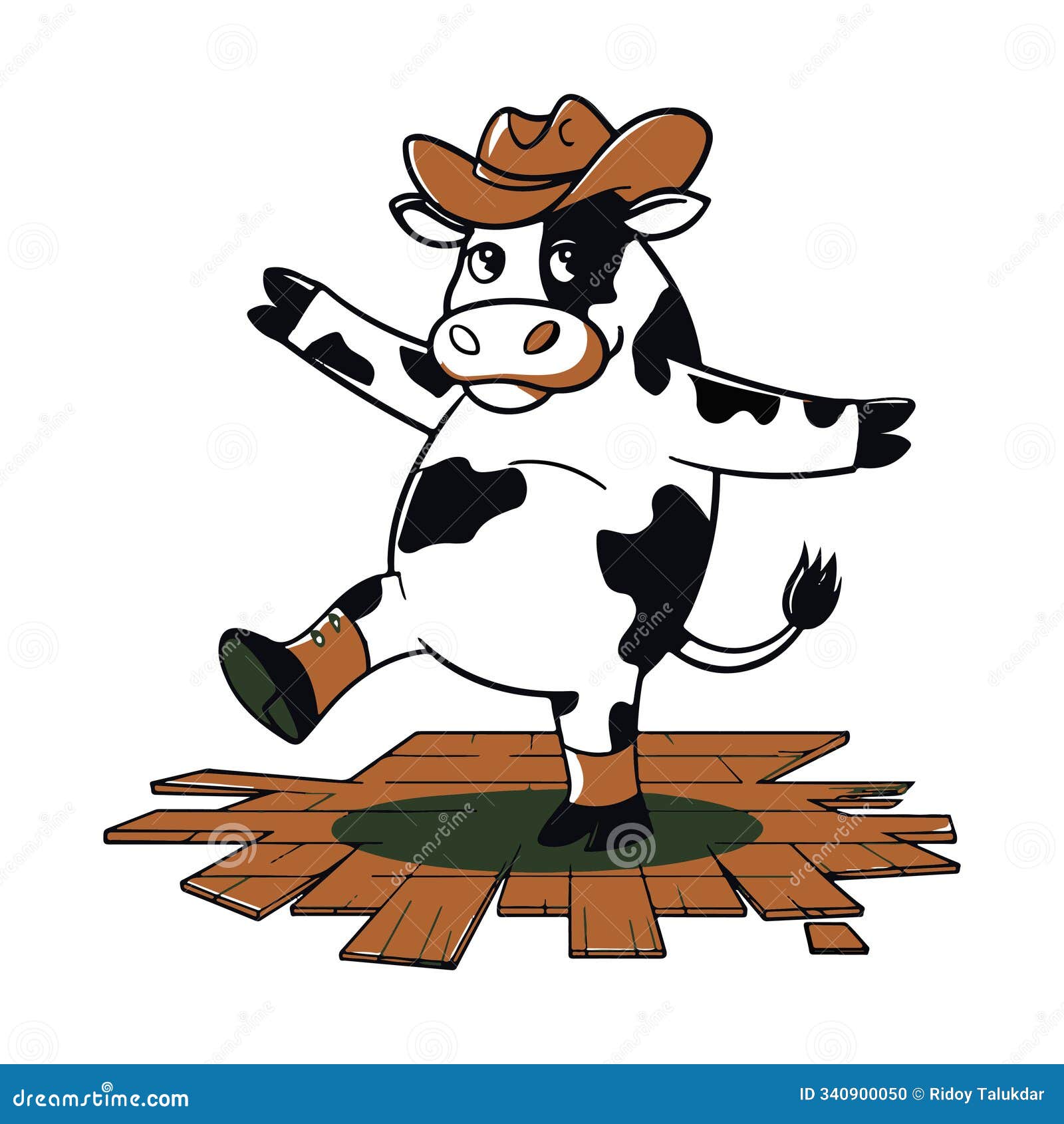 Happy Dancing Cow Clip Art Illustration in Vector Stock Vector ...