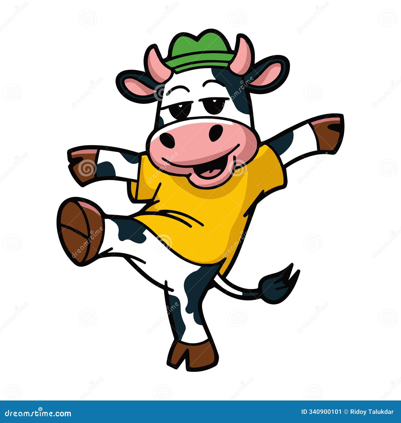 Happy Dancing Cow Clip Art Illustration in Vector Stock Vector ...