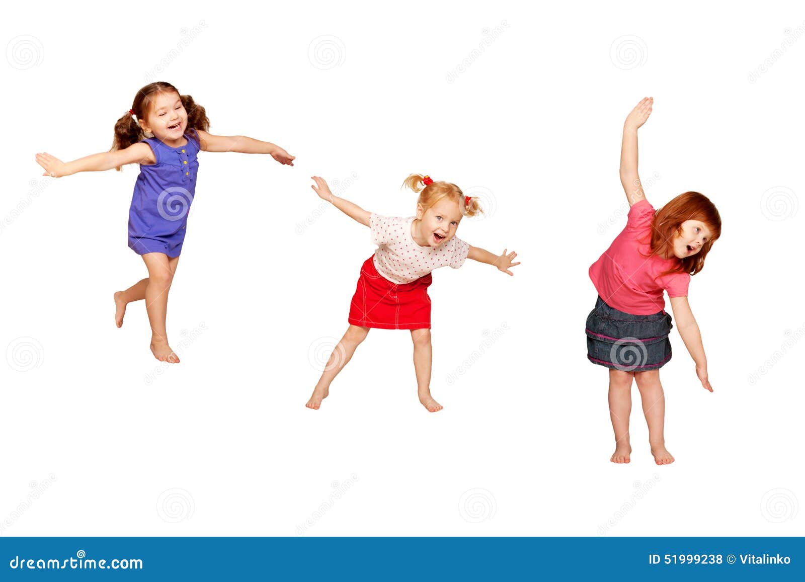 Happy Dancing Kids. Isolated on White Stock Photo - Image of dance ...