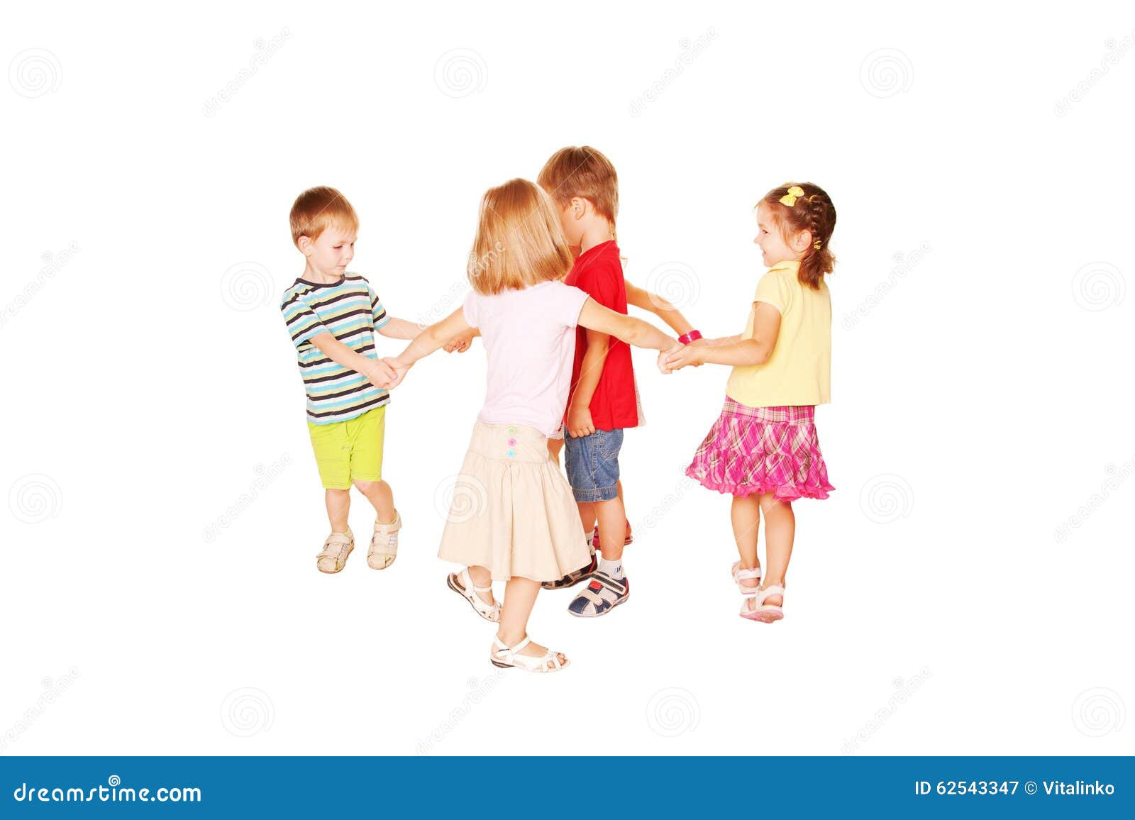 Happy Dancing Kids. Isolated on White Stock Image - Image of game ...