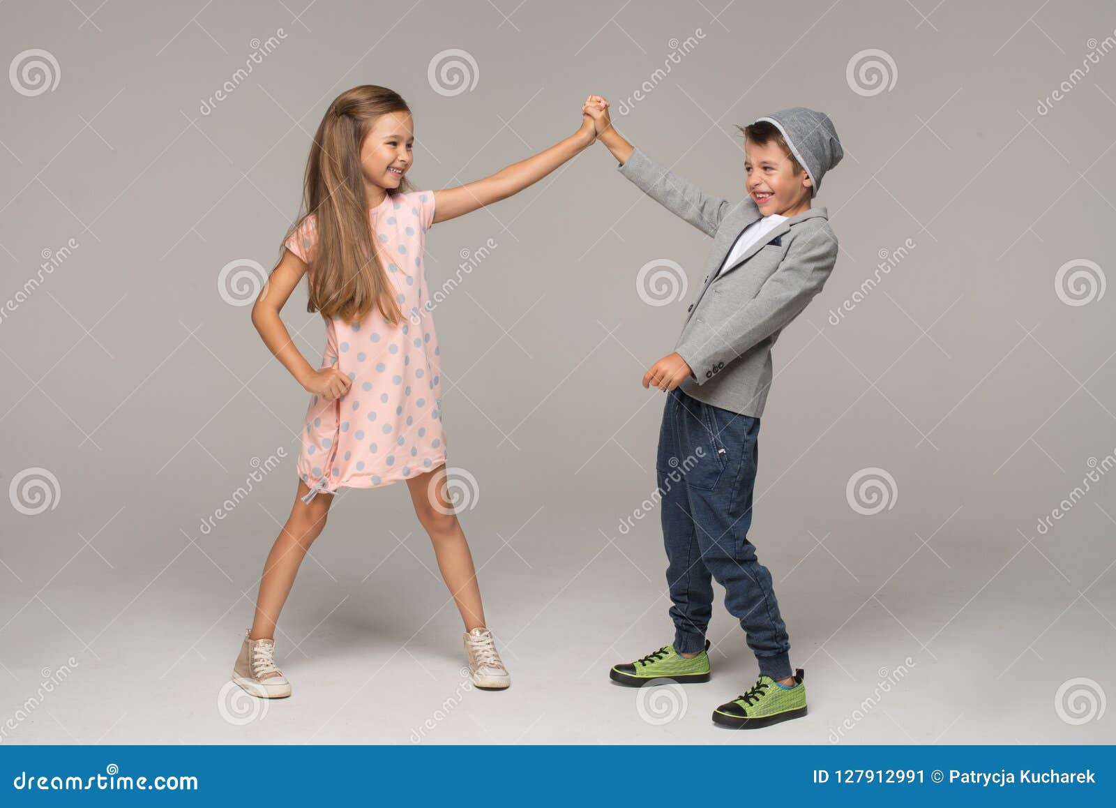 Happy dancing kids. stock image. Image of beautiful - 127912991