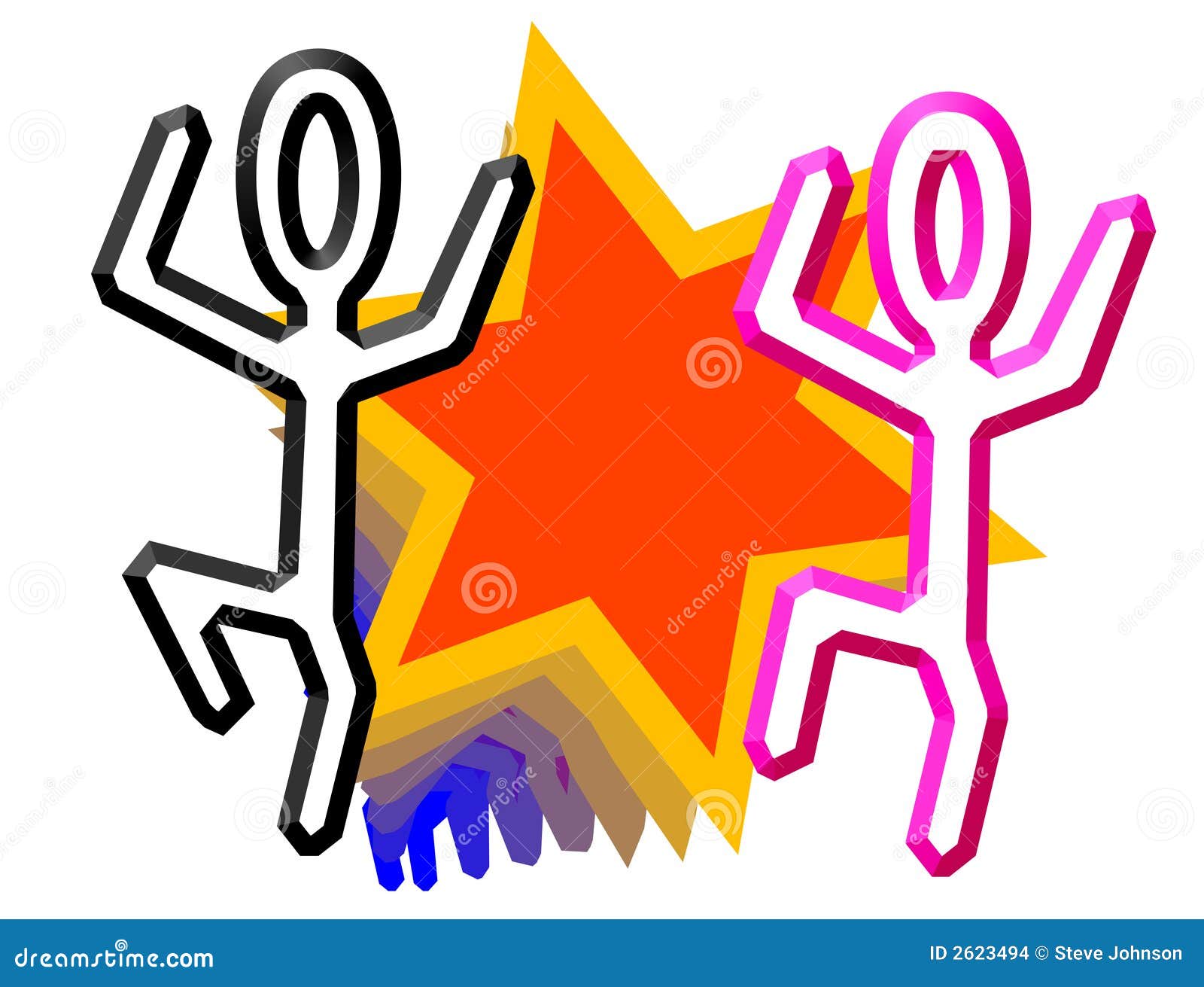 Happy Dancing Stick Figures Stock Photo | CartoonDealer.com #2623494