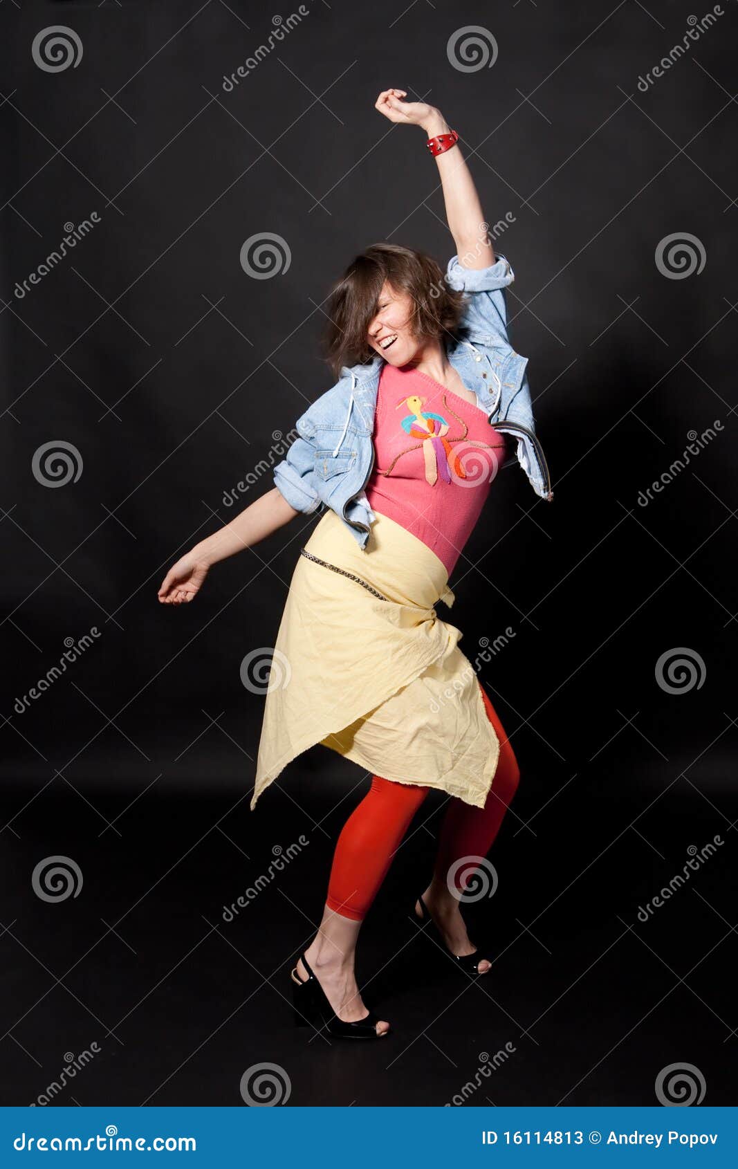 Happy dancing women stock image. Image of high, ideas - 16114813