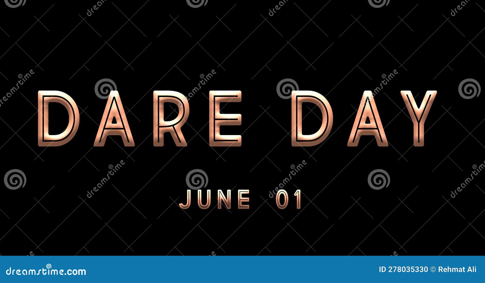 Happy Dare Day, June 01. Calendar of June Text Effect, Design Stock ...