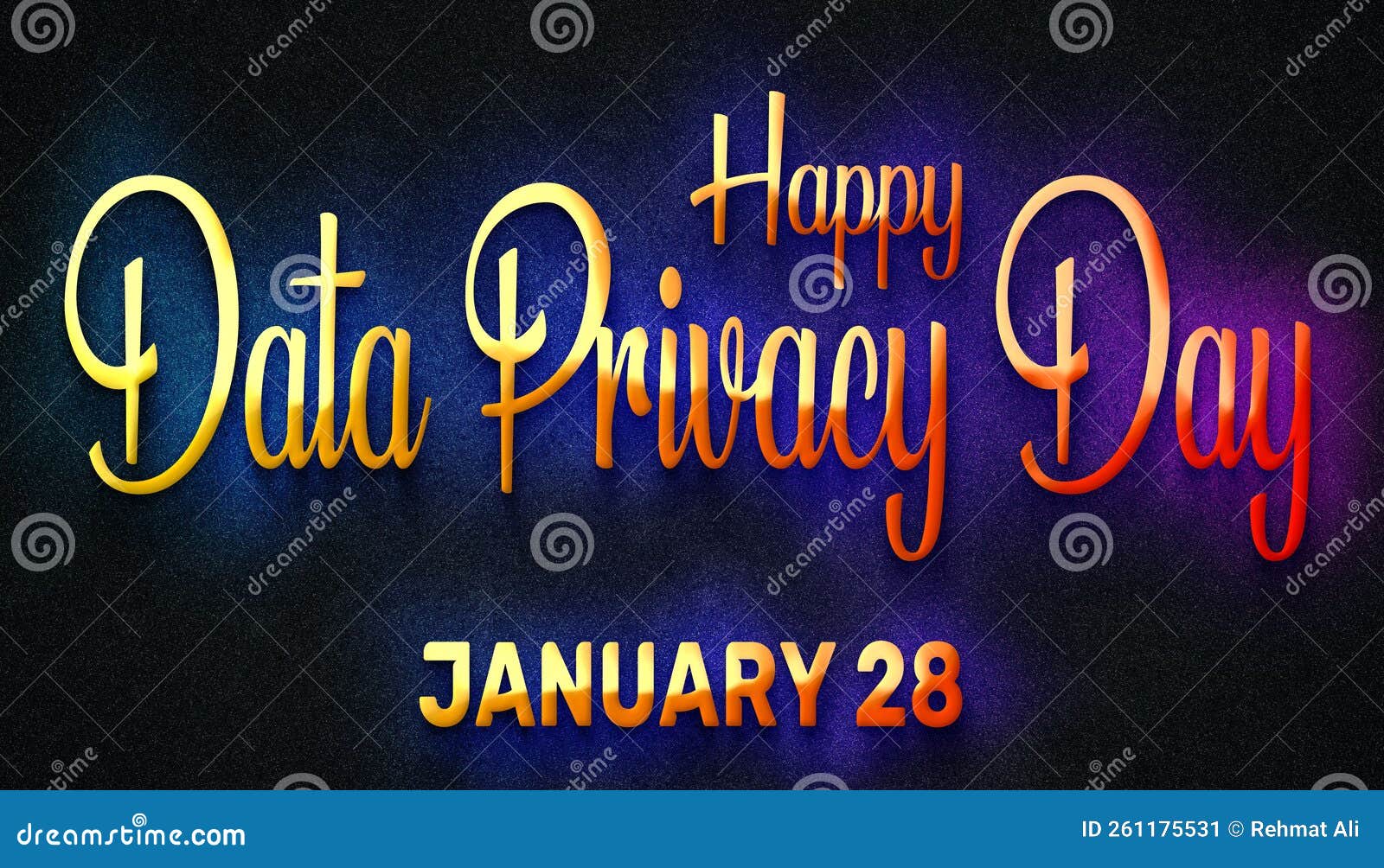 Happy Data Privacy Day, January 28. Calendar of January Neon Text ...