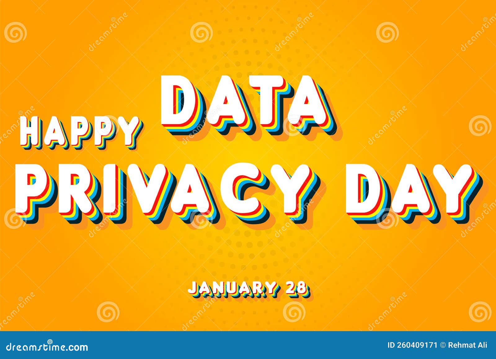 Happy Data Privacy Day, January 28. Calendar of January Retro Text ...