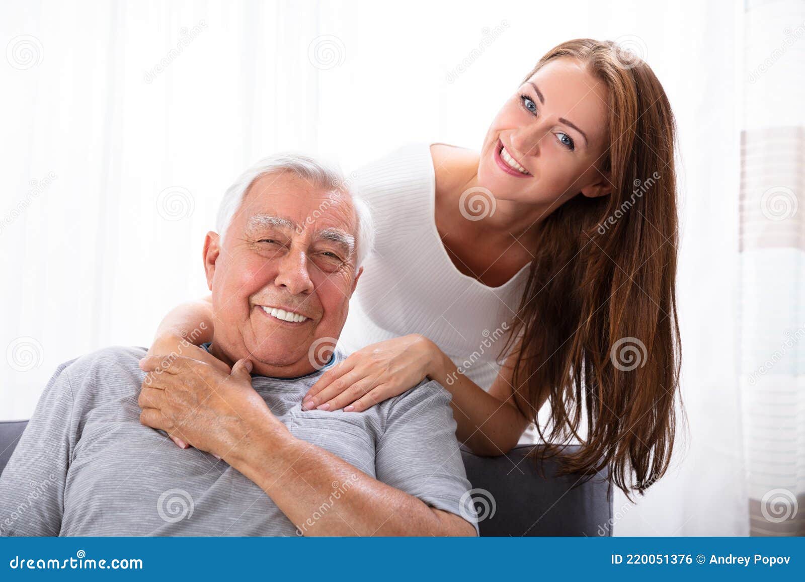 Happy Daughter with Her Father Stock Photo - Image of grandfather ...