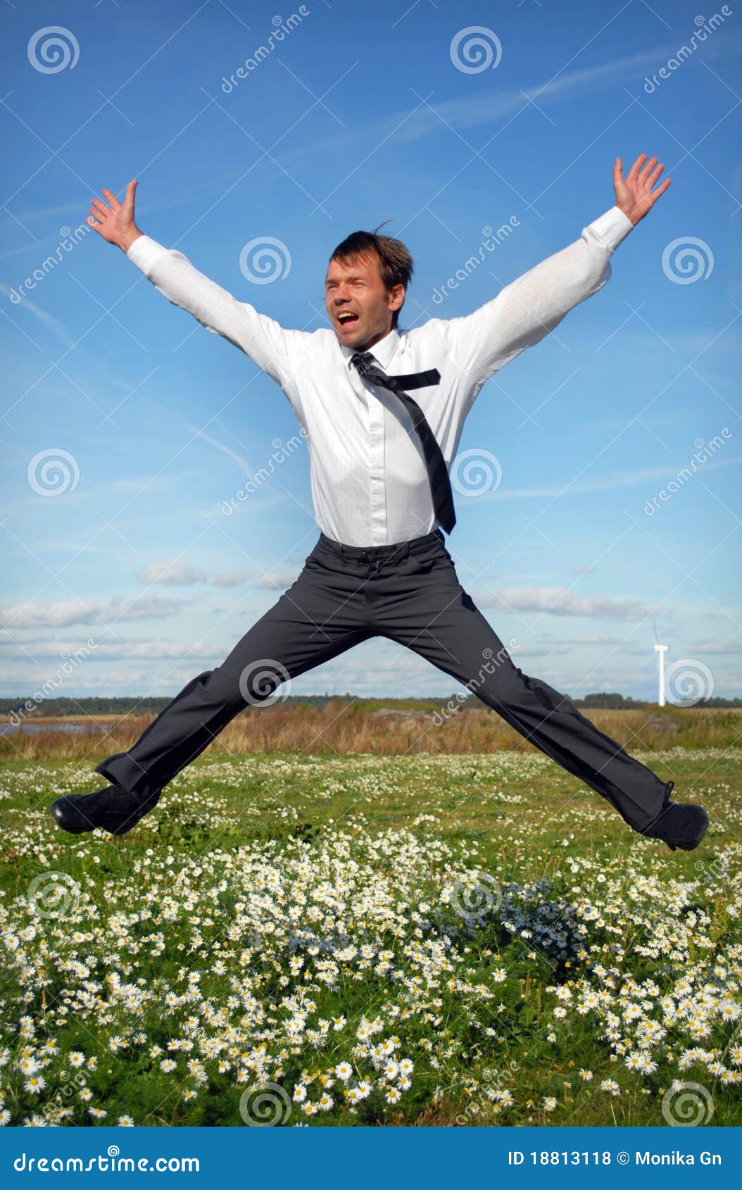 Happy day stock photo. Image of jump, person, field, outdoor - 18813118