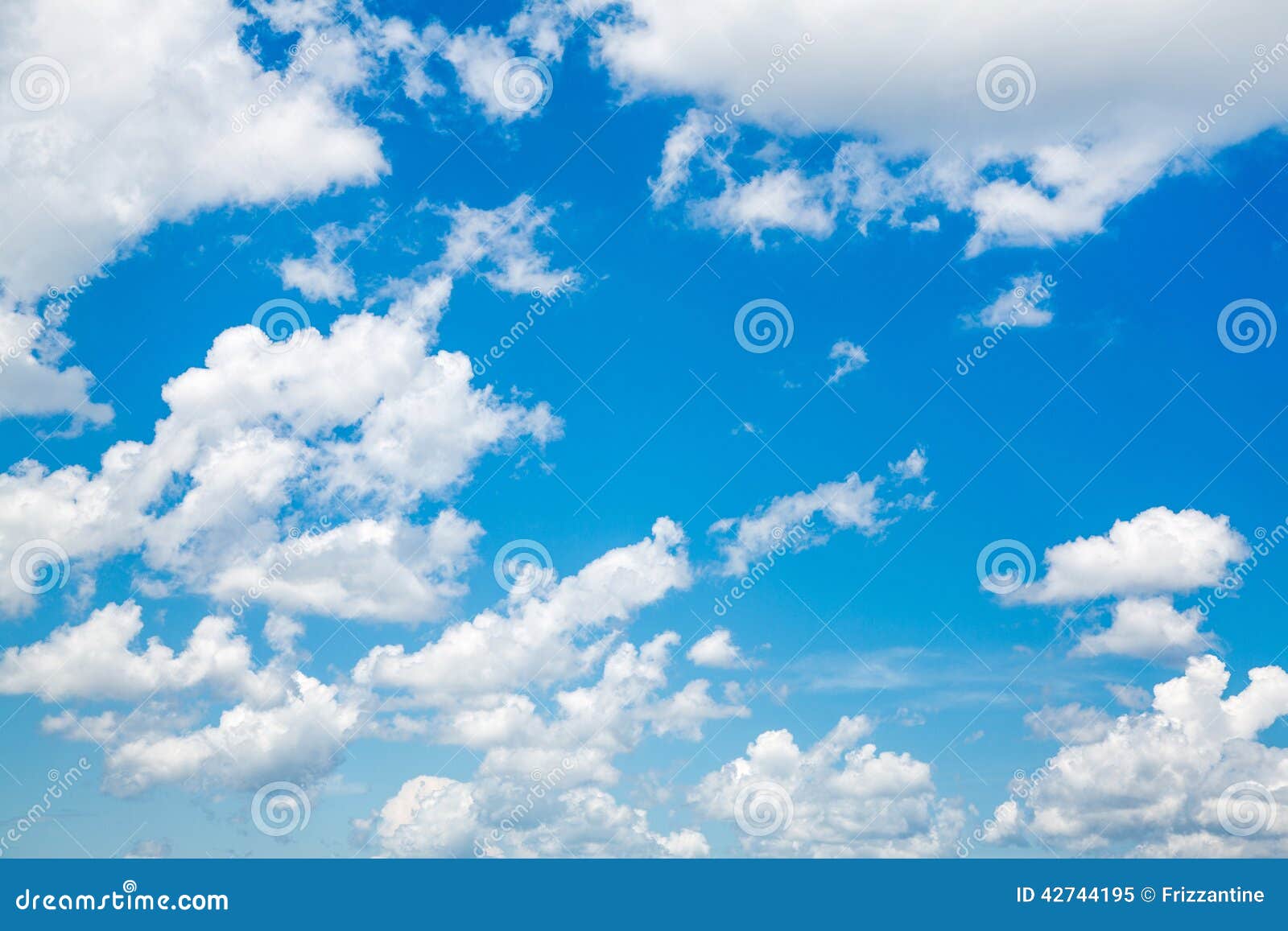 Happy Day: Blue Sky with Sun and Clouds for a Background. Stock Image ...