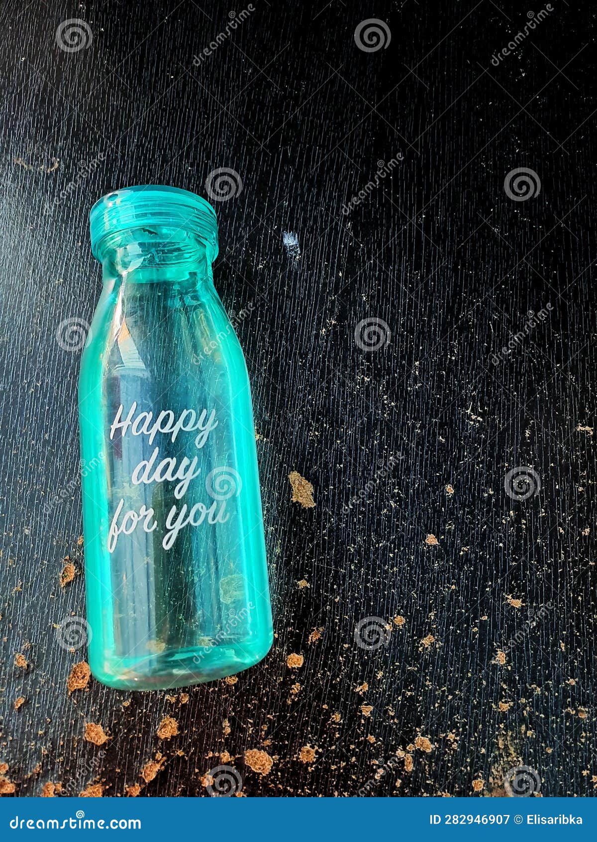 Happy Day for You Bottle Blue Stock Image - Image of bottle, blue ...