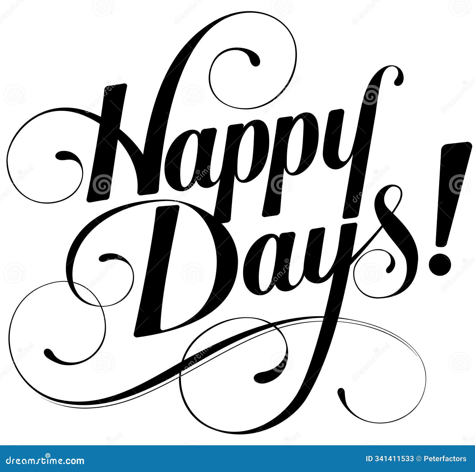 Happy Days - Custom Calligraphy Text Stock Illustration - Illustration ...