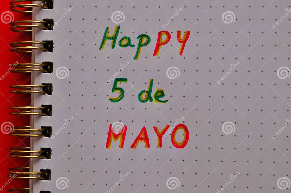 Happy May 5 Write in Notepad Stock Illustration - Illustration of ...