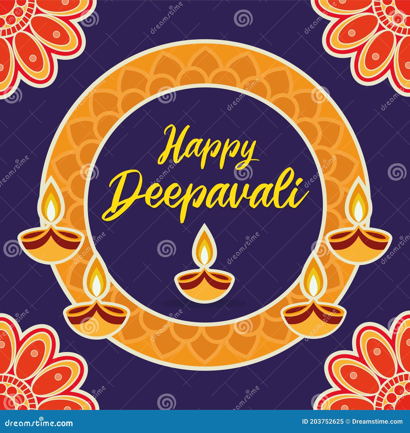 Happy Deepavali Illustration Poster Stock Vector - Illustration of ...