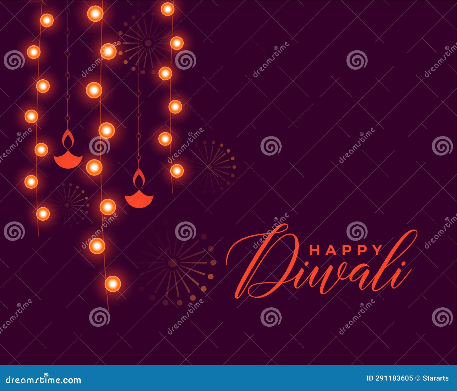 Happy Deepavali Calligraphy Hand Lettering With Burning Diya Candles ...