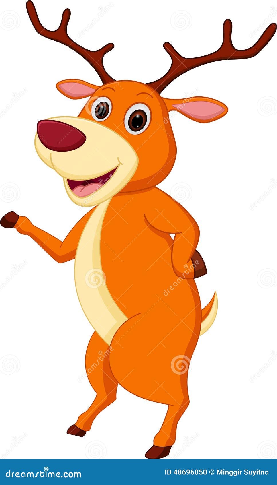 Happy Deer Dancing Incendiary Dance In Decorations Vector Illustration ...