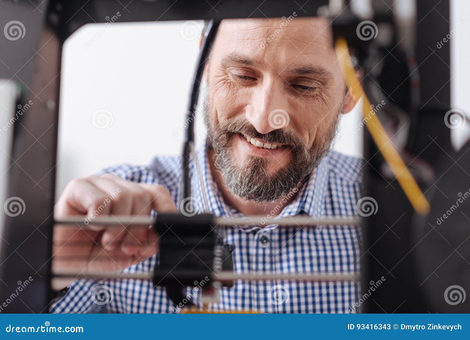 Happy Delighted Designer Working with a 3d Printer Stock Image - Image ...