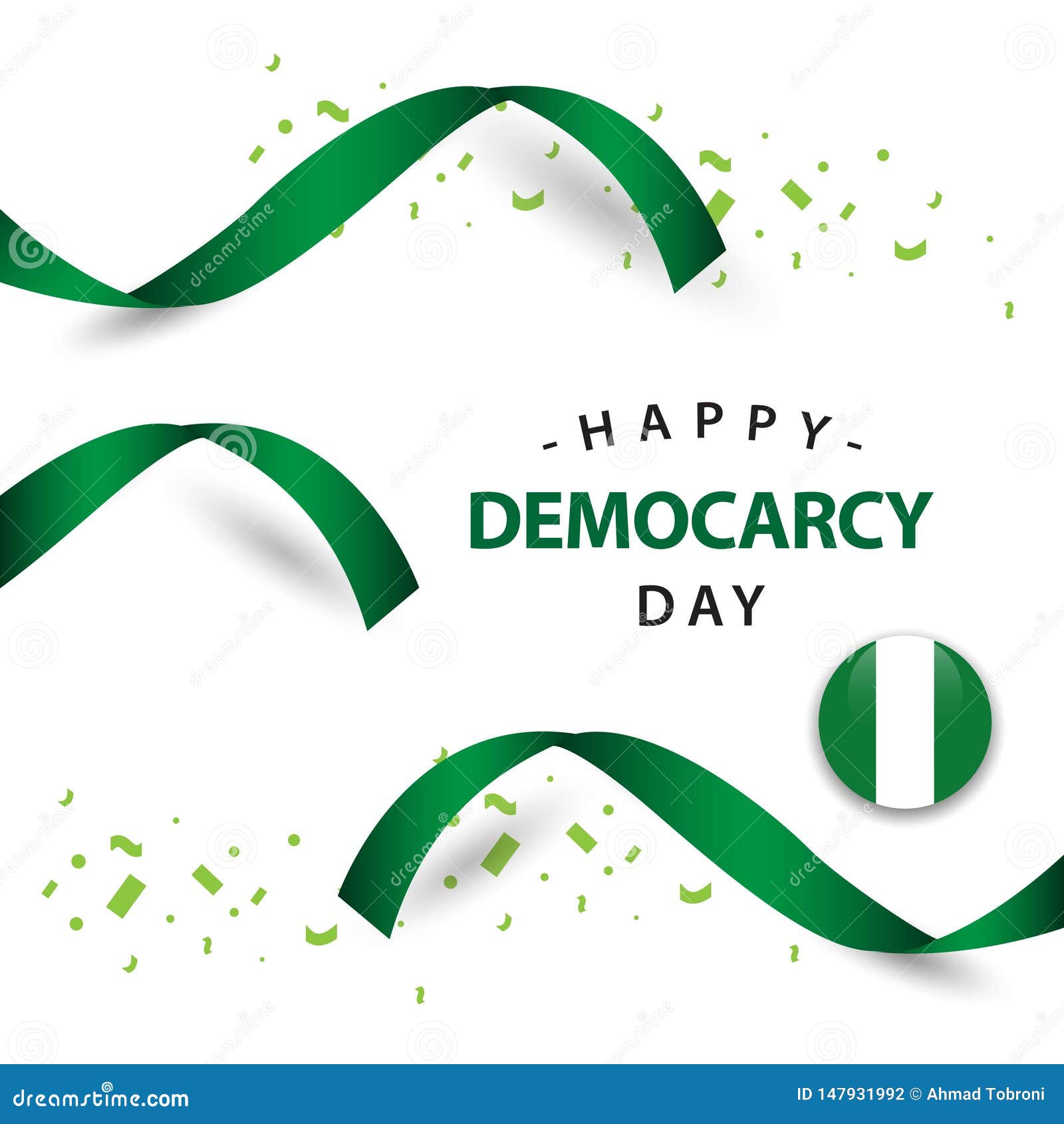 Happy Democracy Day Vector Template Design Illustration Stock Vector ...
