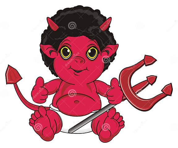 Happy demon sit stock illustration. Illustration of hell - 89399593