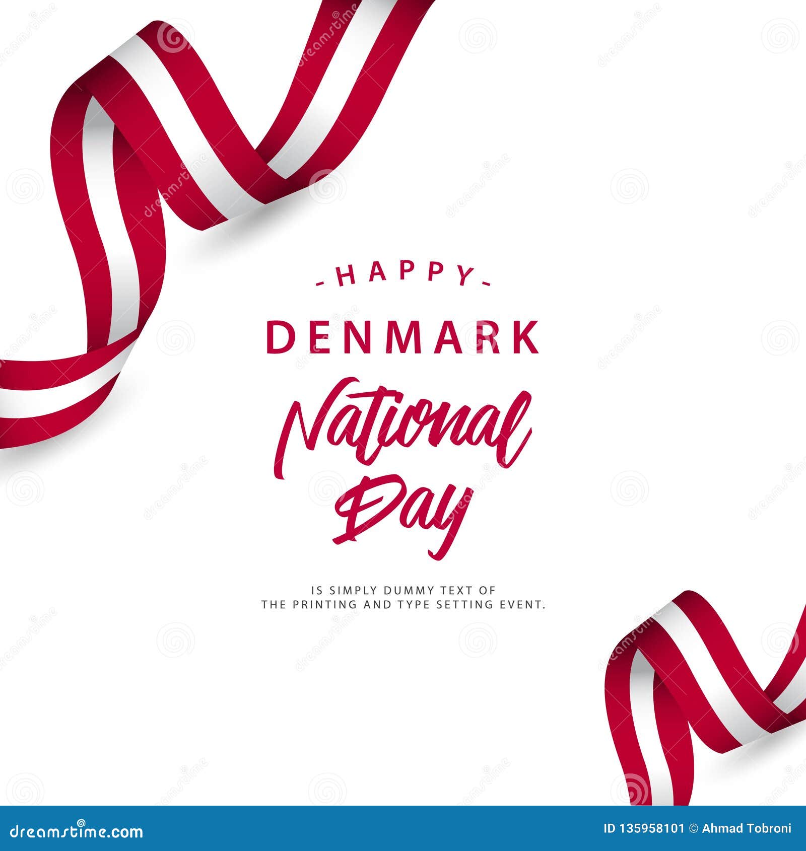 Happy Denmark National Day Vector Design Illustration Stock Vector ...