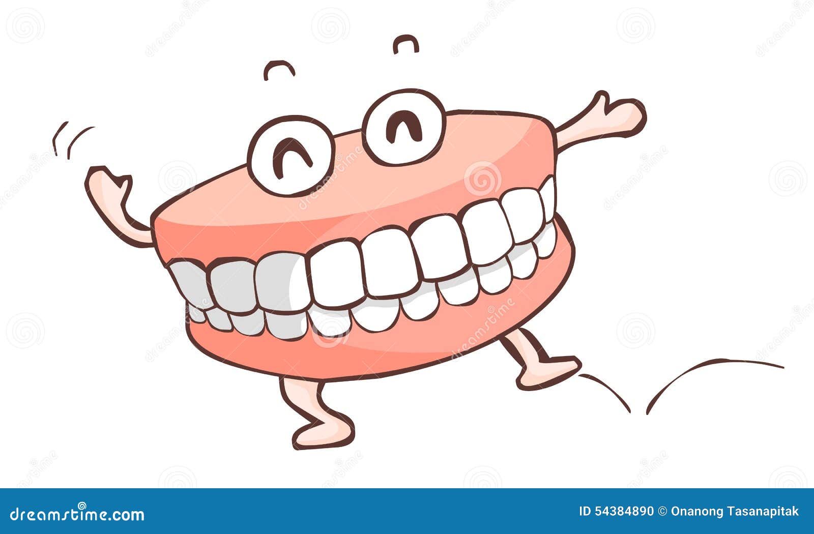 Happy Denture Dancing Show Vector Illustration | CartoonDealer.com ...