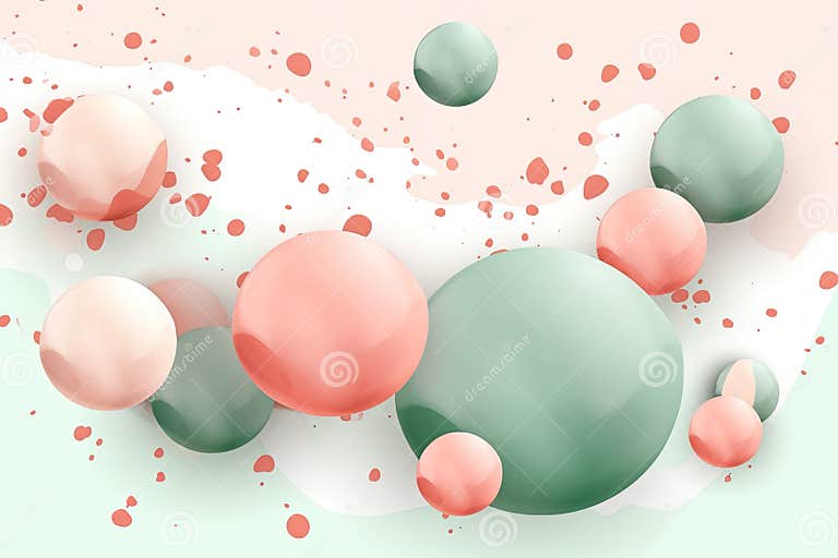 Happy Design with Few Mint and Pink Blob. Generative AI Stock ...