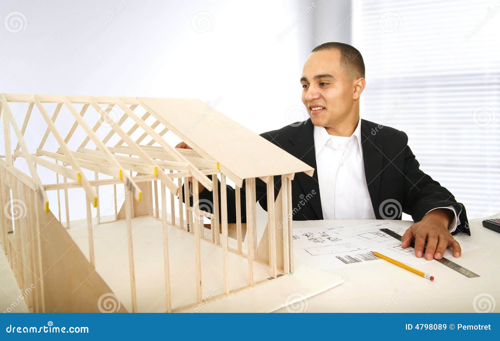 Happy Designer Proud of His Work Stock Image - Image of home, housing ...