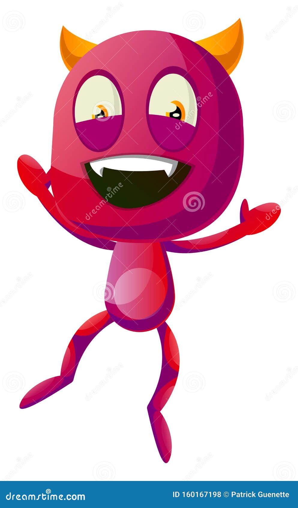 Happy Devil Jumping, Illustration, Vector Stock Vector - Illustration ...