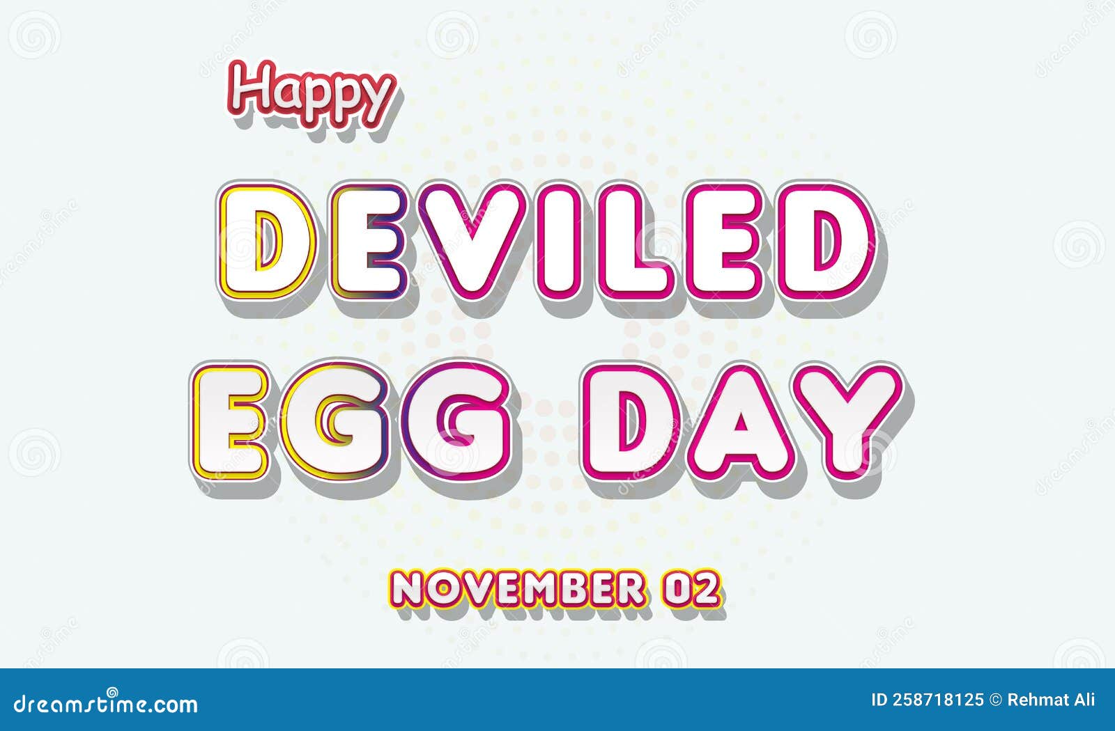 Happy Deviled Egg Day, November 02. Calendar of November Retro Text ...
