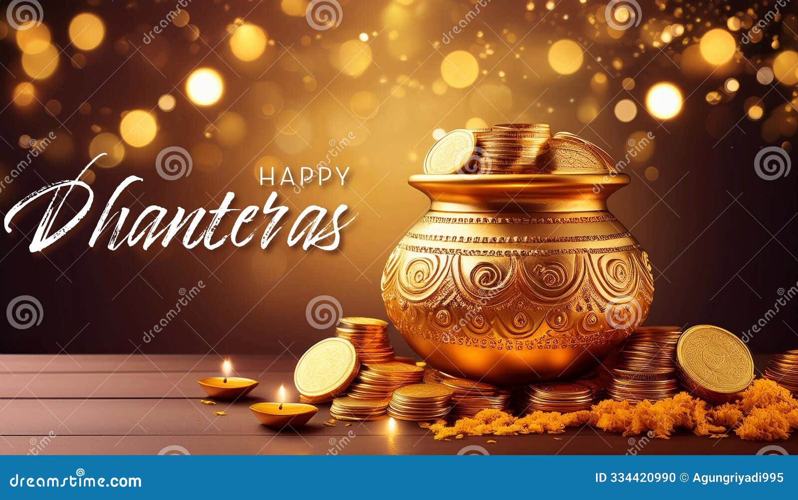 Happy Dhanteras Poster Design Stock Illustration - Illustration of card ...