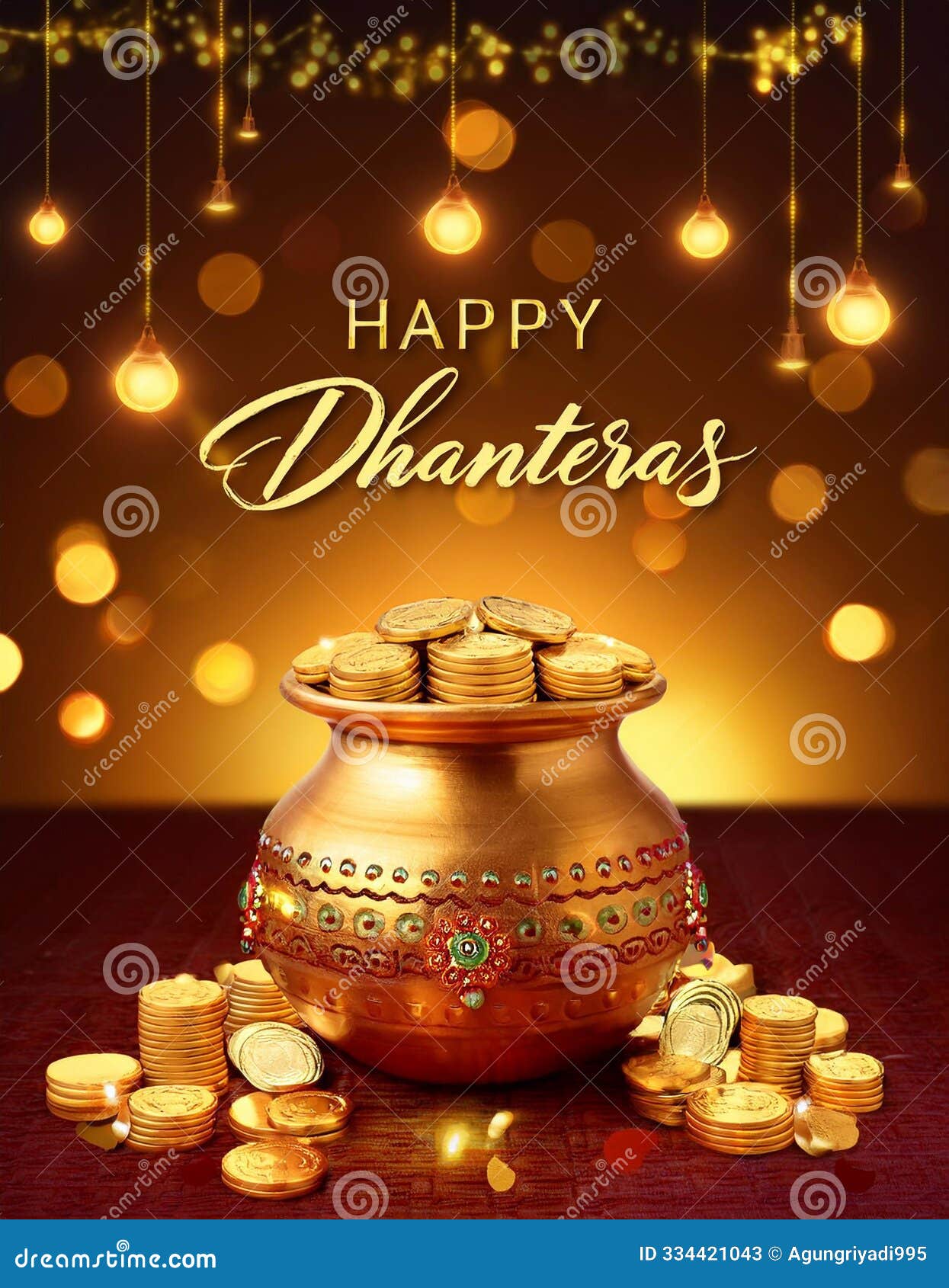 Happy Dhanteras Poster Design Stock Illustration - Illustration of ...