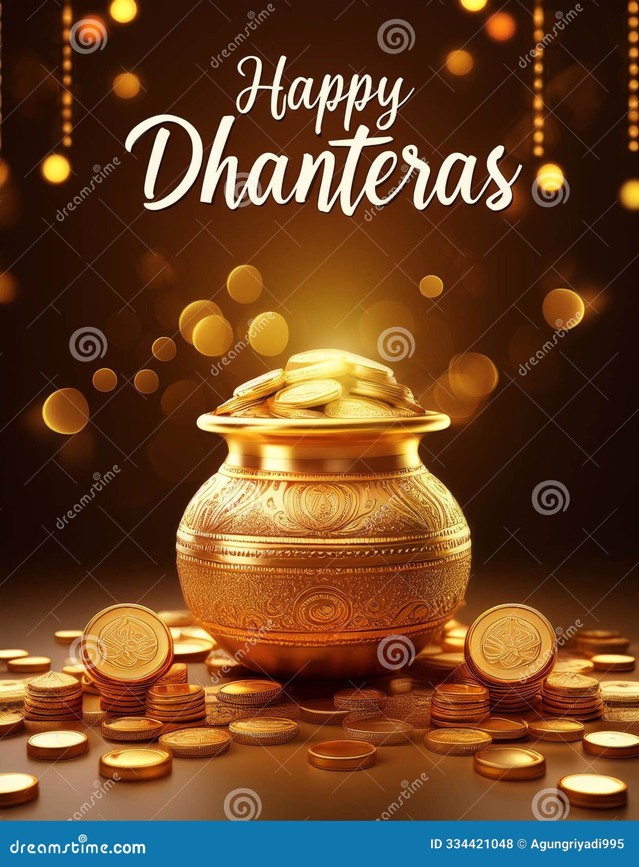 Happy Dhanteras Poster Design Stock Illustration - Illustration of diya ...
