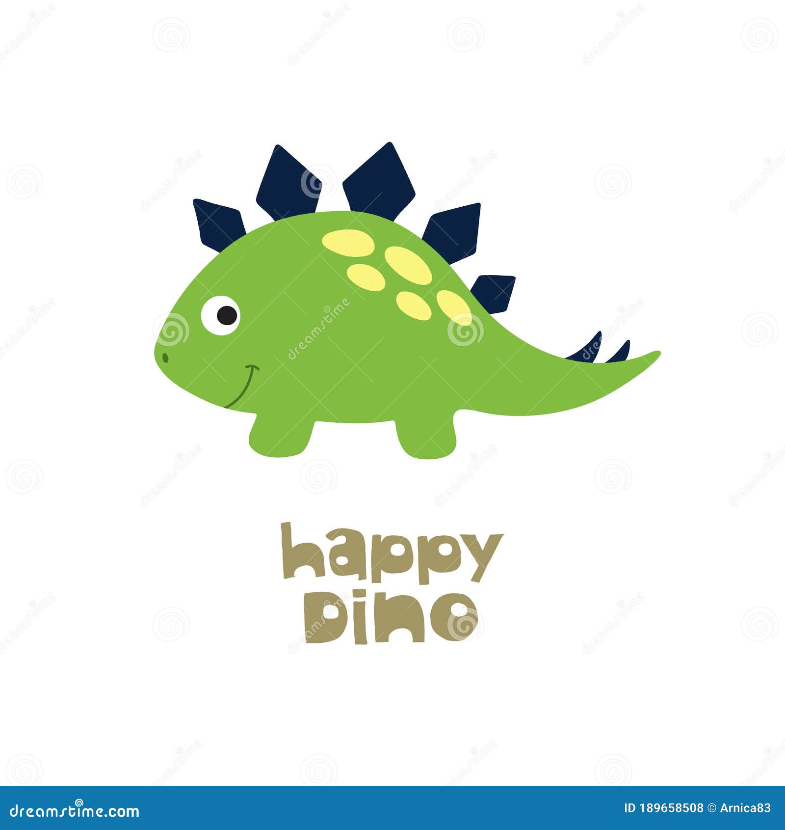 Happy Dino. Cute dinosaur stock vector. Illustration of cover - 189658508
