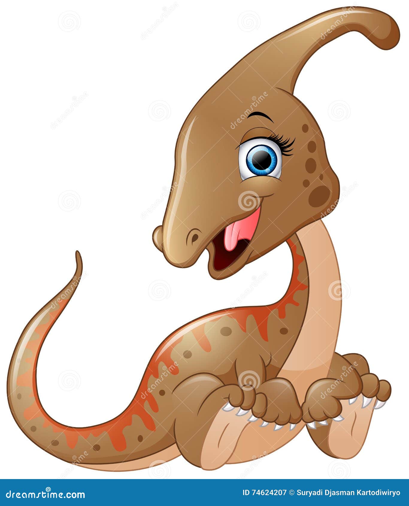 Happy Dinosaur Cartoon Isolated on White Background Stock Vector ...