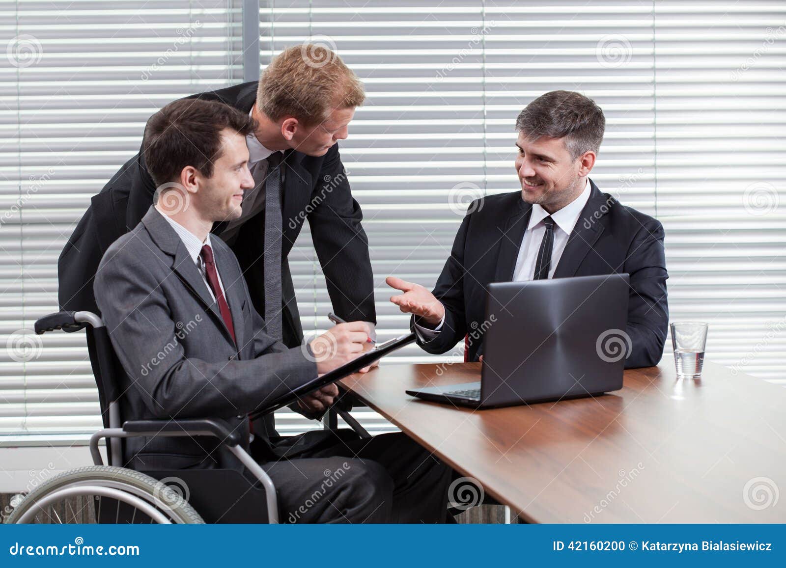 Happy Disabled Man during Business Meeting Stock Photo - Image of ...