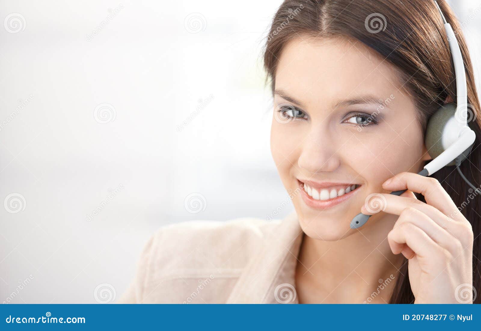 Happy Dispatcher Working in Call Center Stock Image - Image of center ...