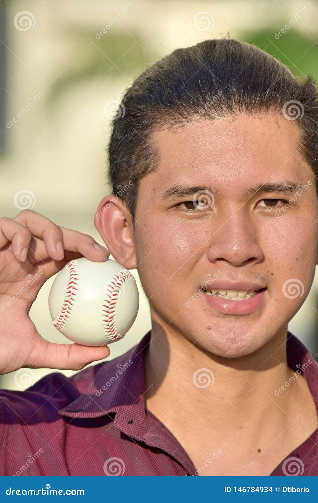 Happy Diverse Baseball Player with Baseball Stock Photo - Image of game ...
