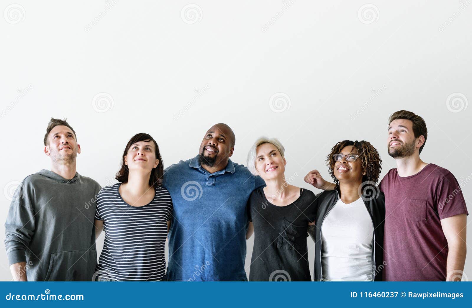 Happy Diverse Friends Standing Together Stock Image - Image of group ...