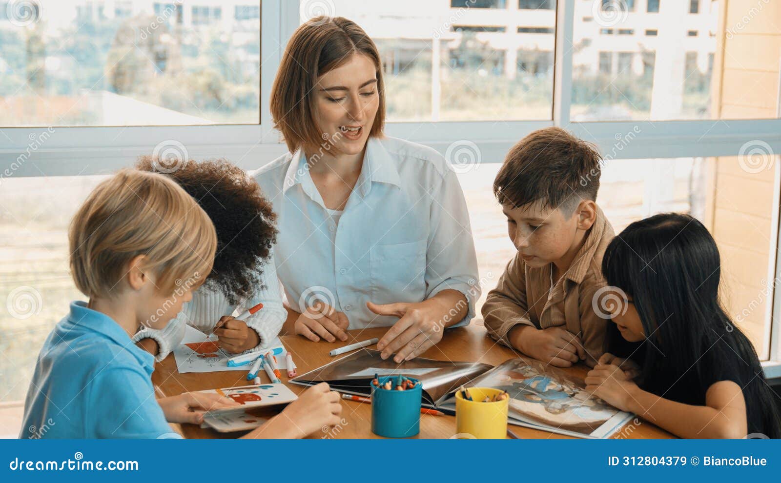 Happy Student and Smart Teacher Drawing and Coloring by Using Marker ...