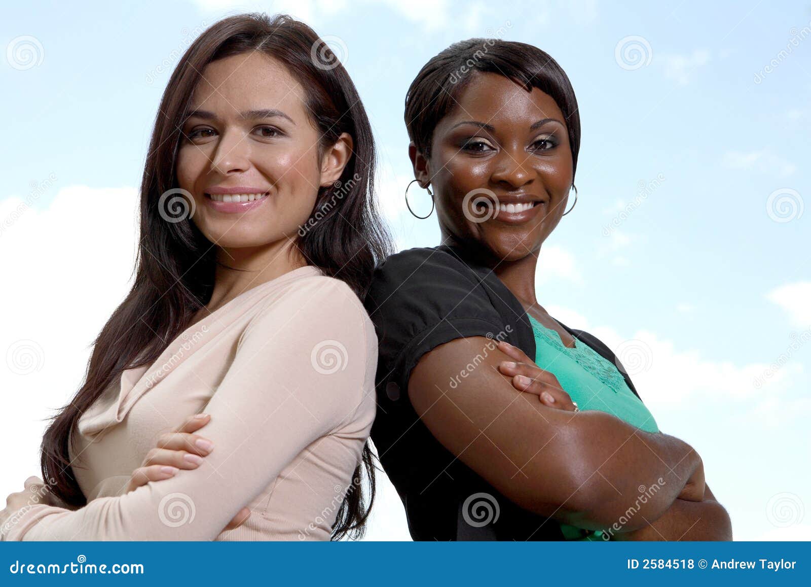 Happy Diverse Two Women Team Stock Photo - Image of successful, leader ...