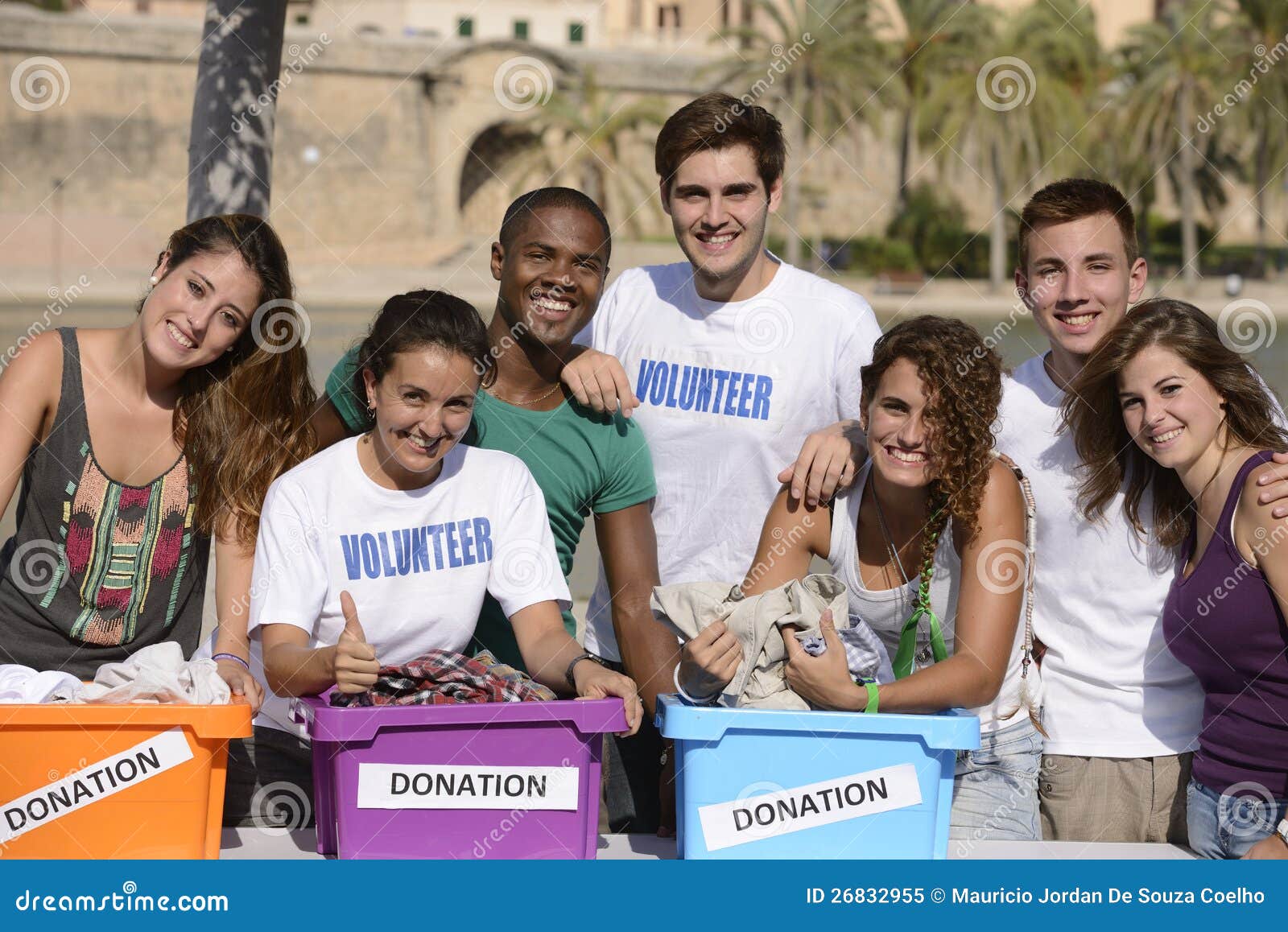 Happy and Diverse Volunteer Group Stock Image - Image of donate ...