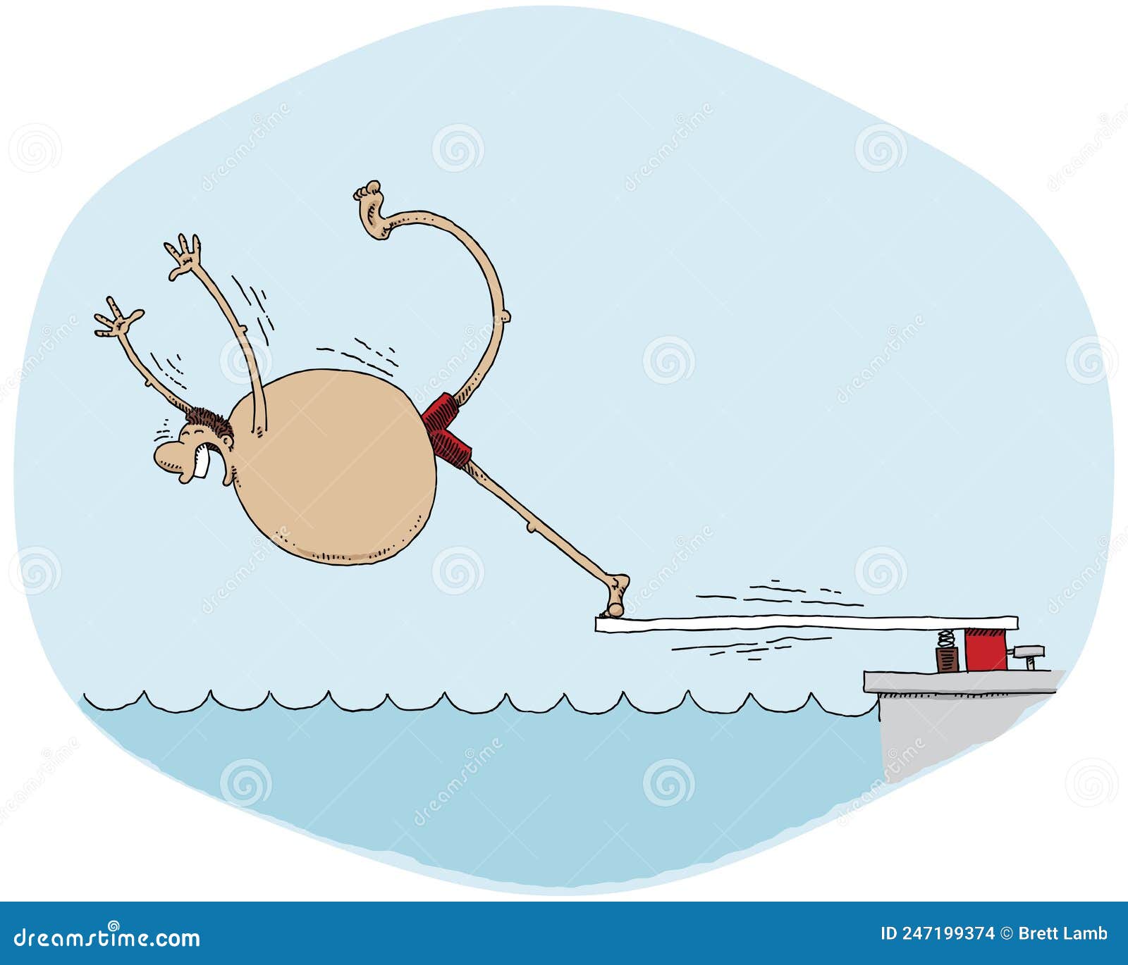 Happy Diving Man on Diving Board Stock Vector - Illustration of diving ...