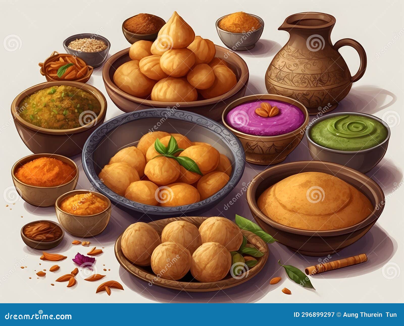A set of Diwali foods stock image. Image of concept - 296899297