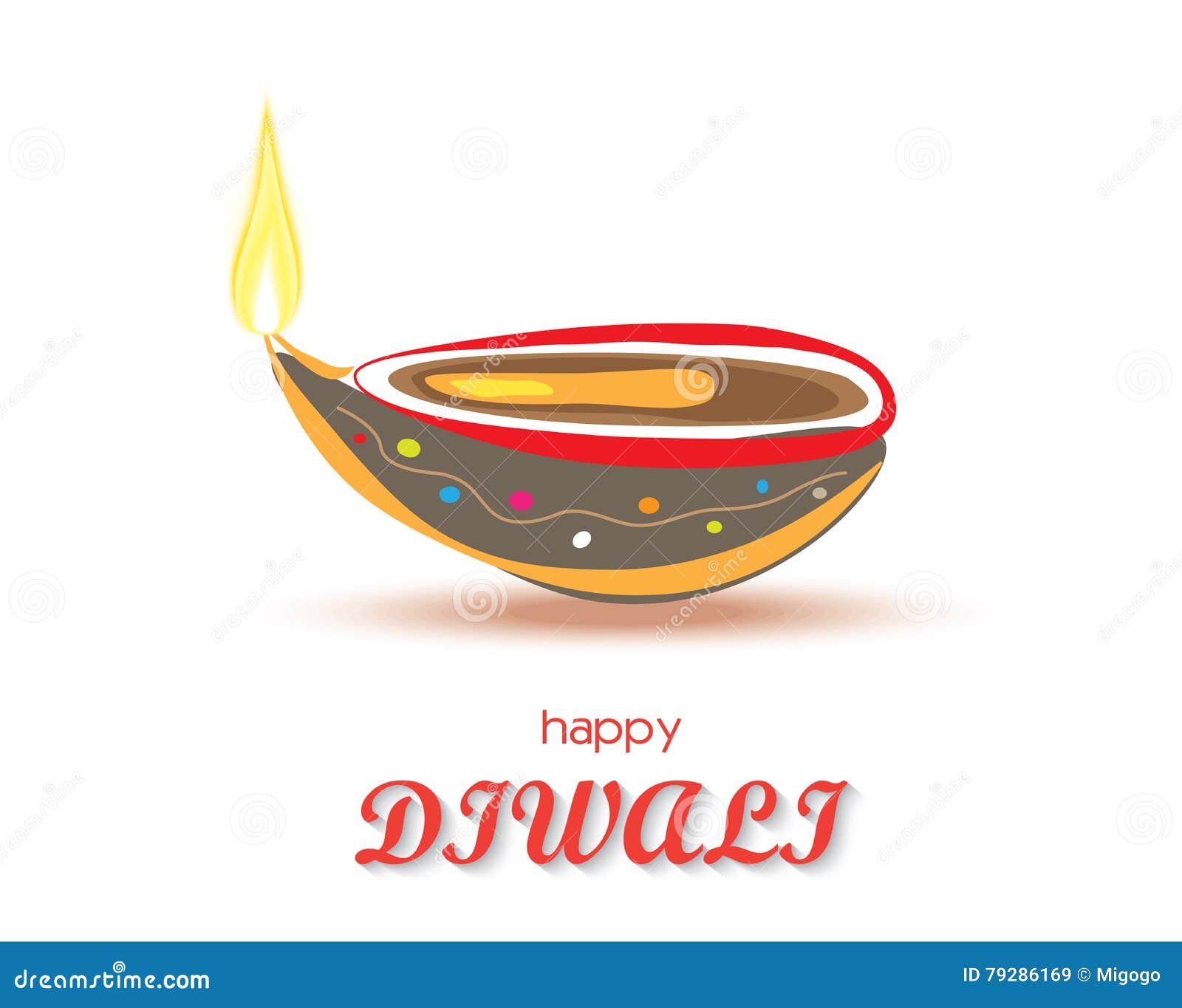 Happy Diwali Diya Card Design. Stock Vector - Illustration of gods ...