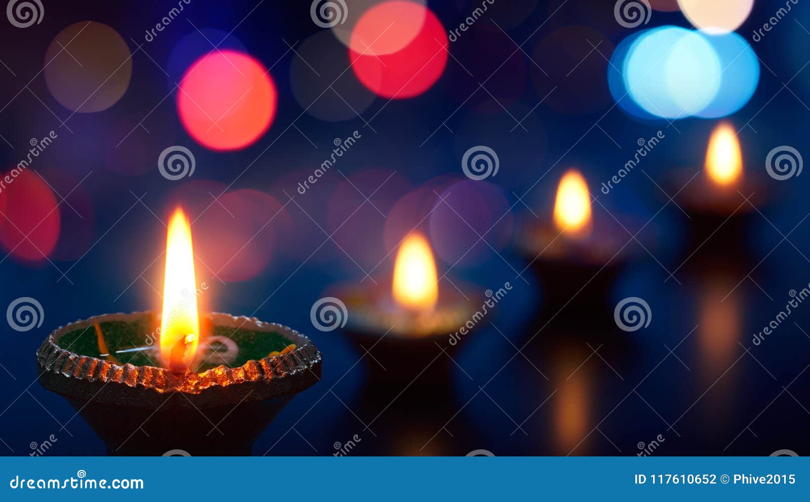Happy Diwali - Diya Lamps Lit during Celebration Stock Photo - Image of ...