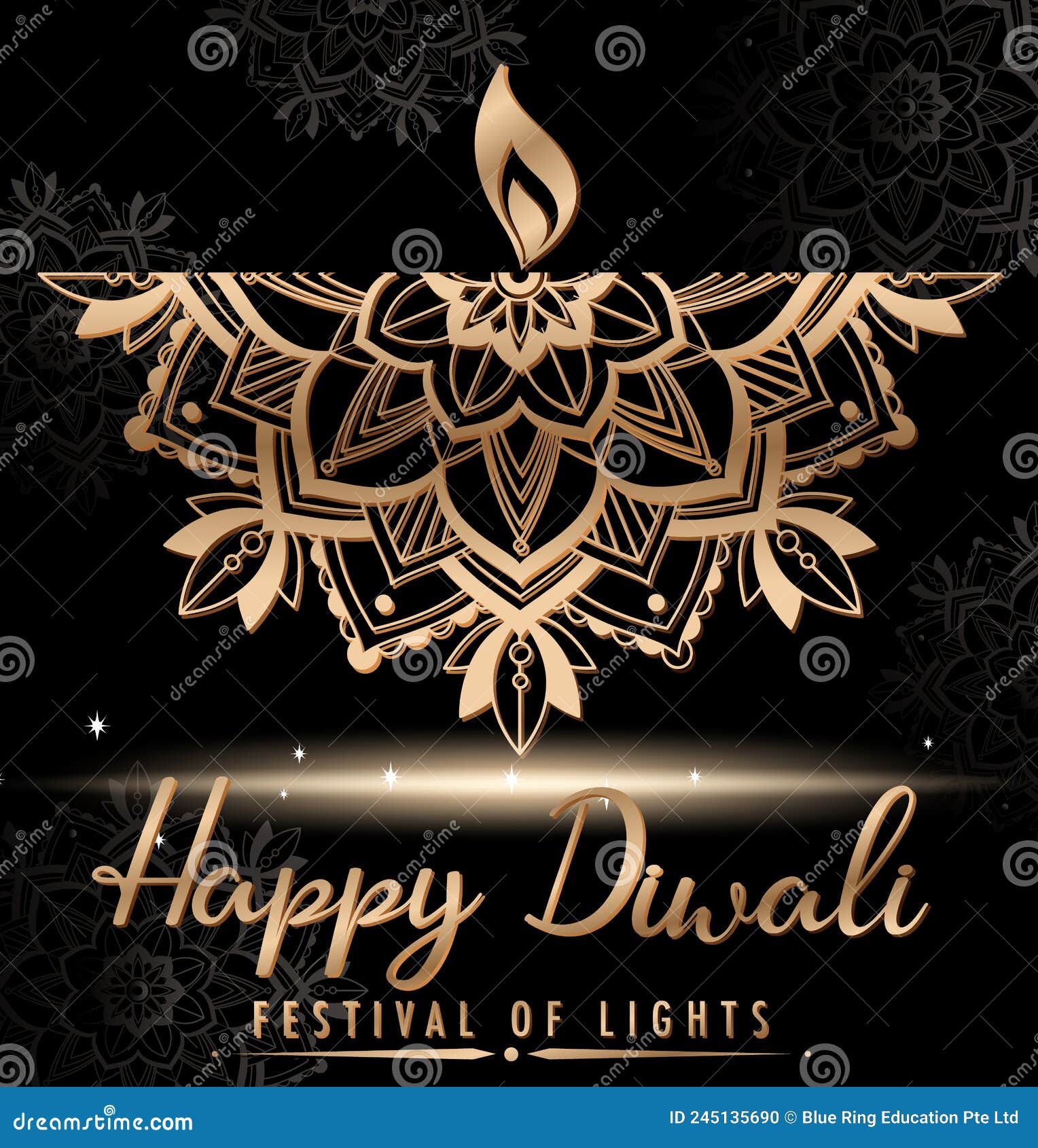 Happy Diwali Festival Of Lights Poster Stock Vector Illustration Of