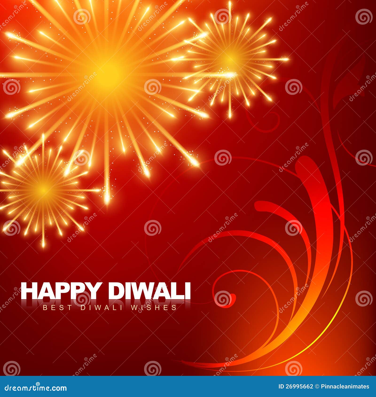 Happy diwali fireworks stock vector. Illustration of flame - 26995662