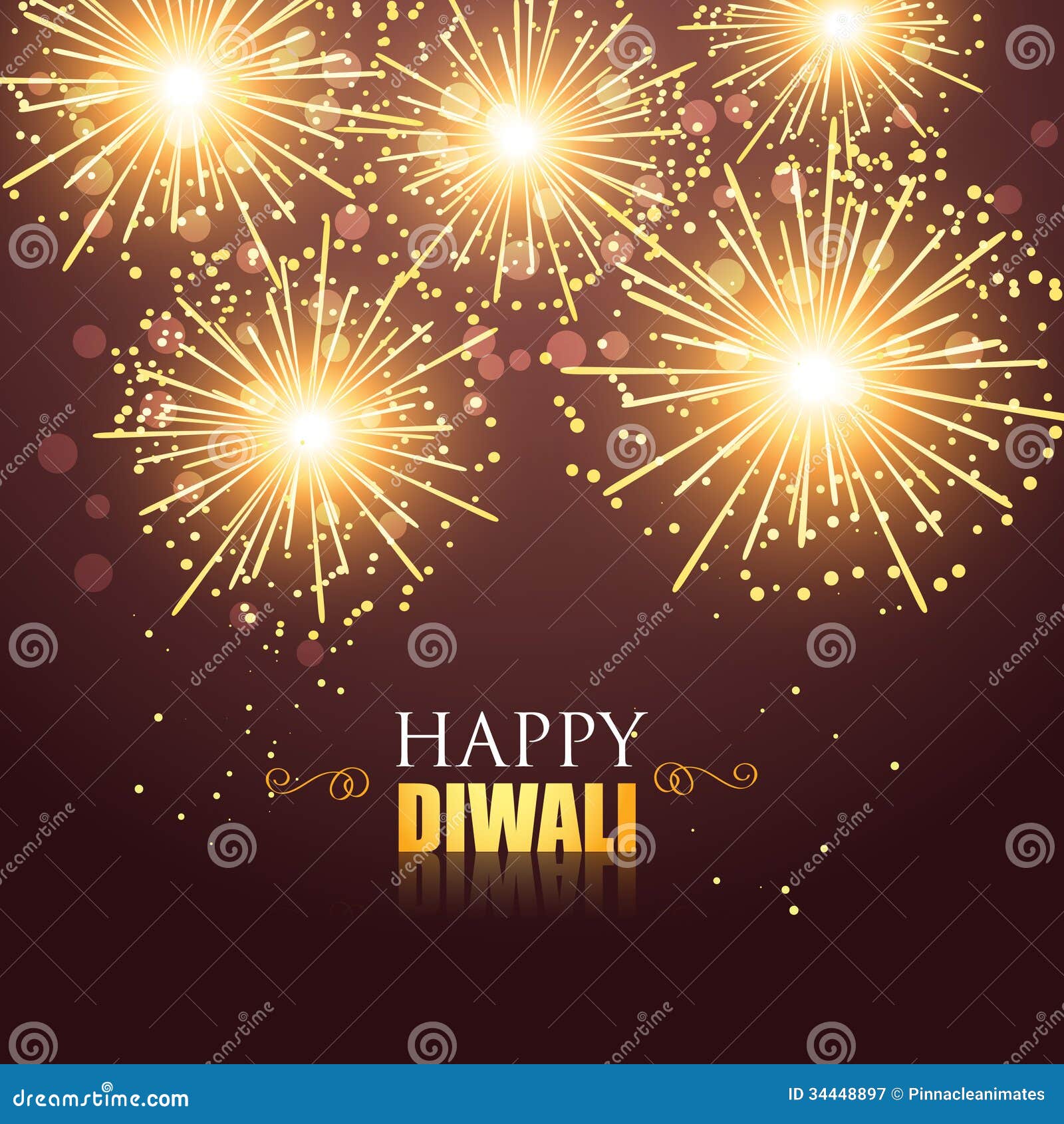 Happy diwali fireworks stock vector. Illustration of hinduism - 34448897