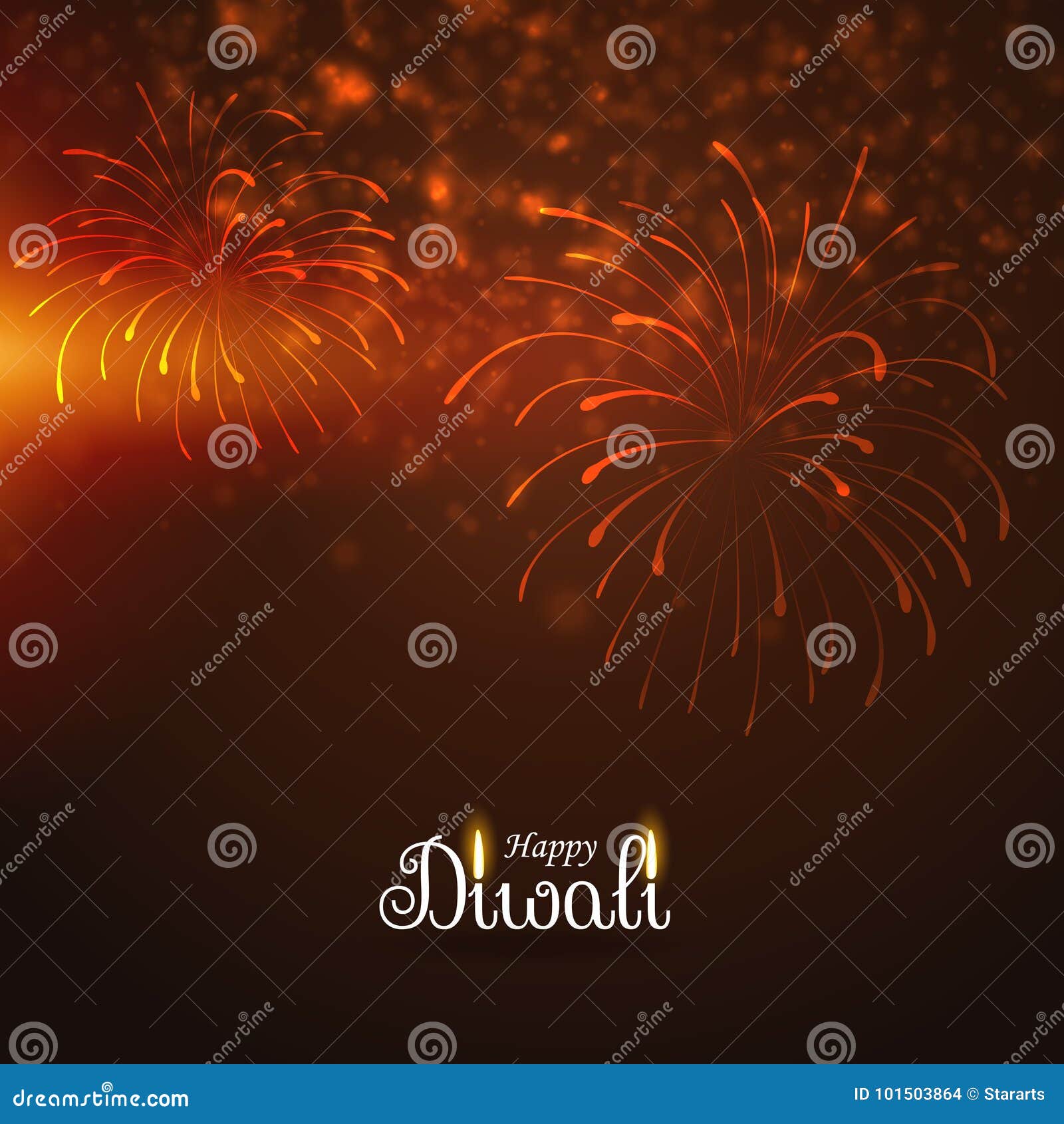 Happy Diwali Fireworks Display Stock Vector - Illustration of light ...
