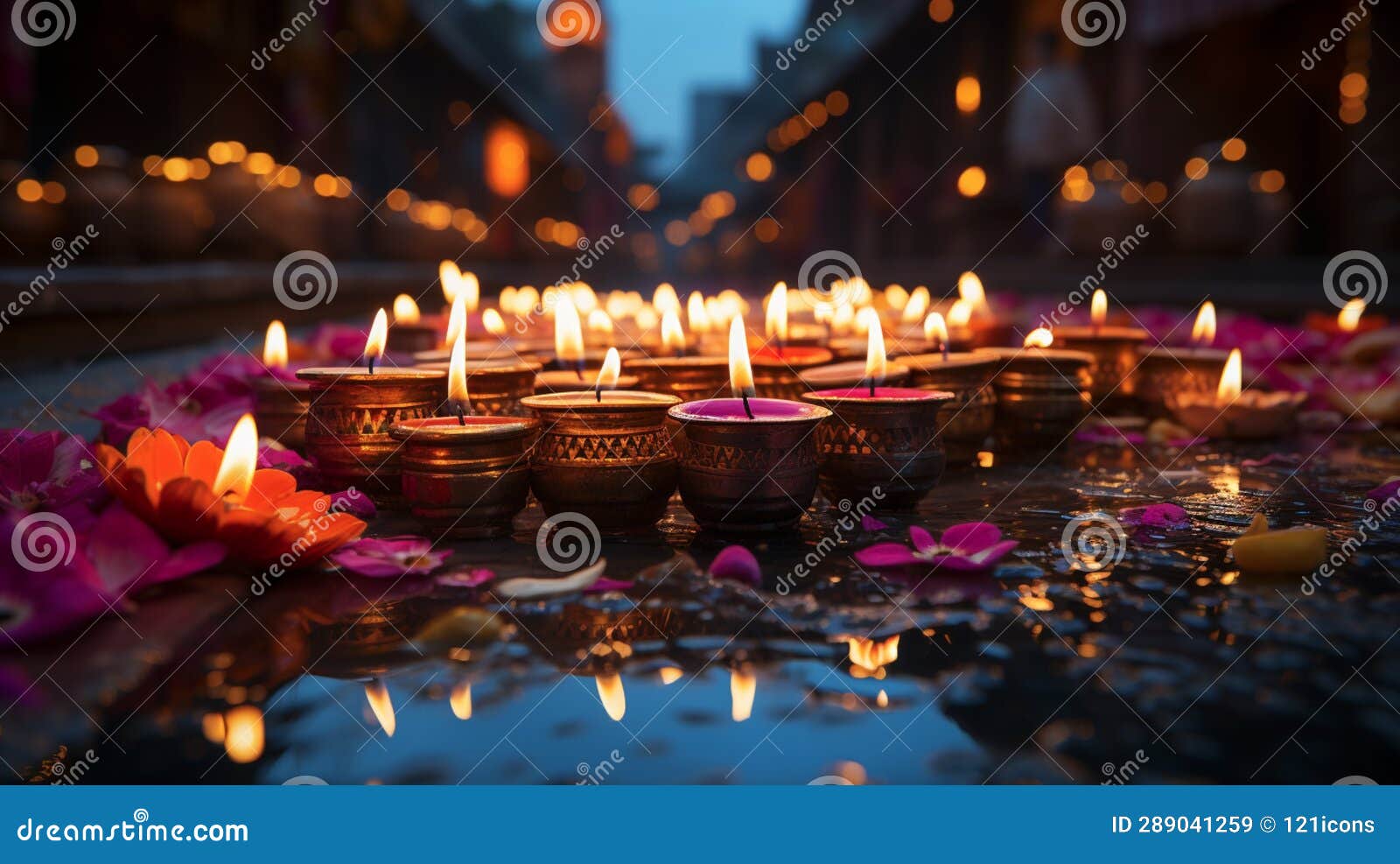 Happy Diwali. Generative AI Stock Illustration - Illustration of candle ...